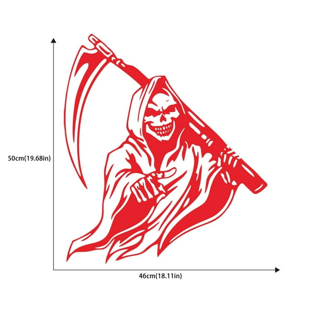 Grim Reaper Scythe Car Sticker Universal Adhesive Car Sticker Car ...