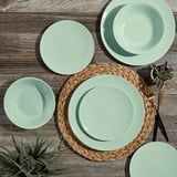 Tabletops Gallery 12 Piece Light Green Melamine Plate Set, Durable ...