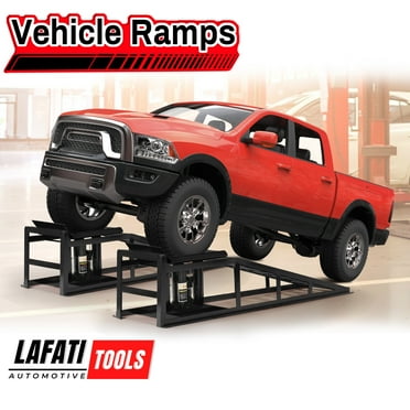 2 Pack Car Ramps,5T 11000lbs Steel Automotive Hydraulic Car Ramps ...