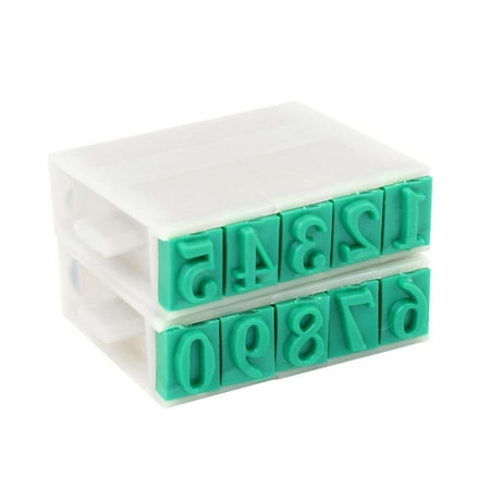 Office Plastic Rubber 0-9 Digits Combination Number Stamp 13mm Wide ...