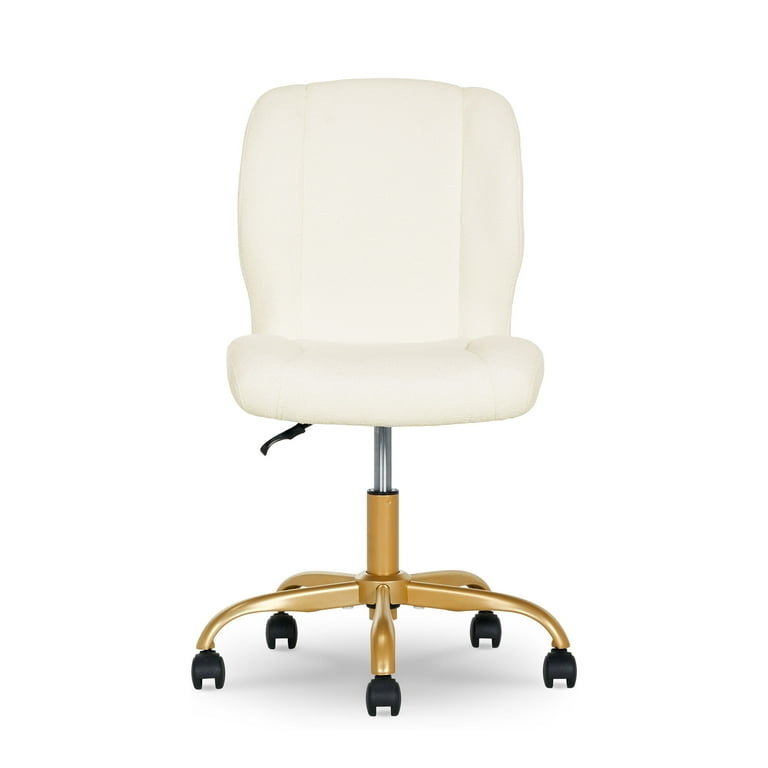 Mainstays Boucle Armless Office Chair for Adults and Teens Cream Walmart