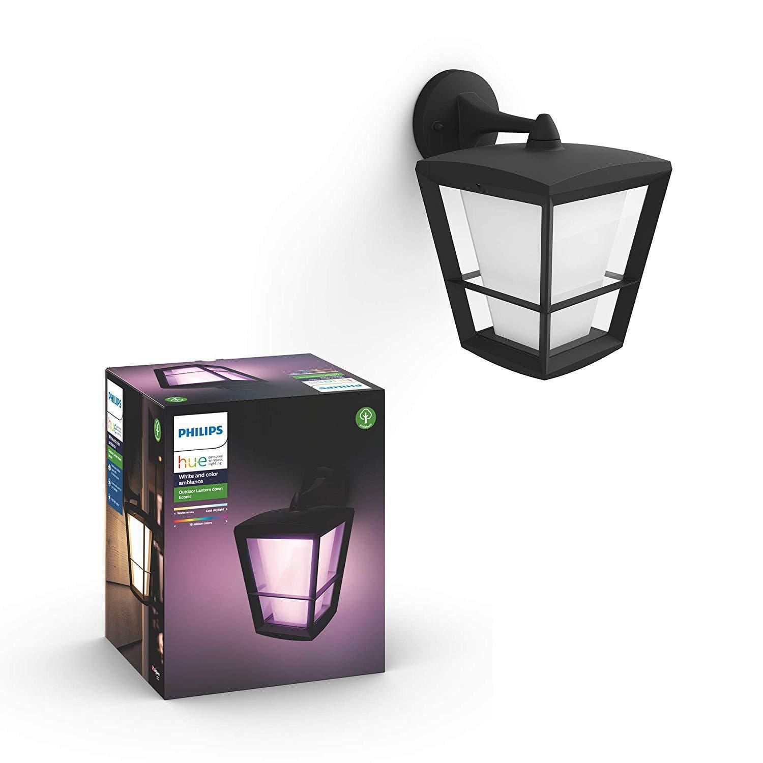 Philips Hue Econic Smart Outdoor White & Color Wall Lantern, Down ...