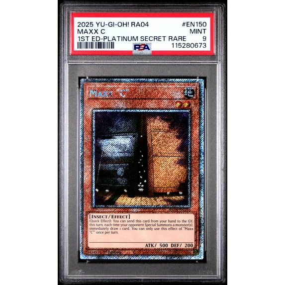 Yu Gi Oh! TCG, PSA Graded 9 MINT, Maxx C 1St Ed Platinum Secret Rare # ...