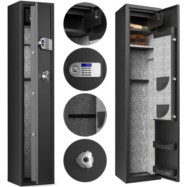 JUGACOOL Rifle Safe 6 Gun Safes Quick Access Biometric Rifle Safe Gun ...