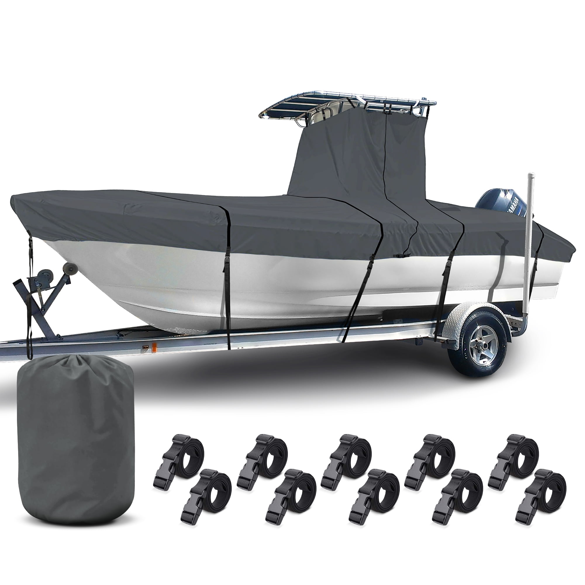 NEH T-Top Boat Cover 20-22ft, Thick Heavy Duty Fabric, Fade-Proof, Rip ...
