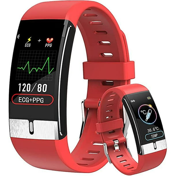 Reloj inteligente de ECG (rojo), rastreador de actividad física ...