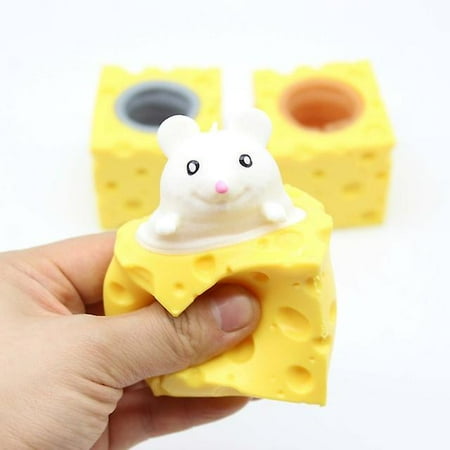 WhiteStress-relieving Pet Cheese Mouse Cheese Pinch Fun Stress Ball ...