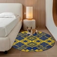 6ft Washable Round Rug, Boho Yellow Non-Slip Circle Area Rug for Living ...