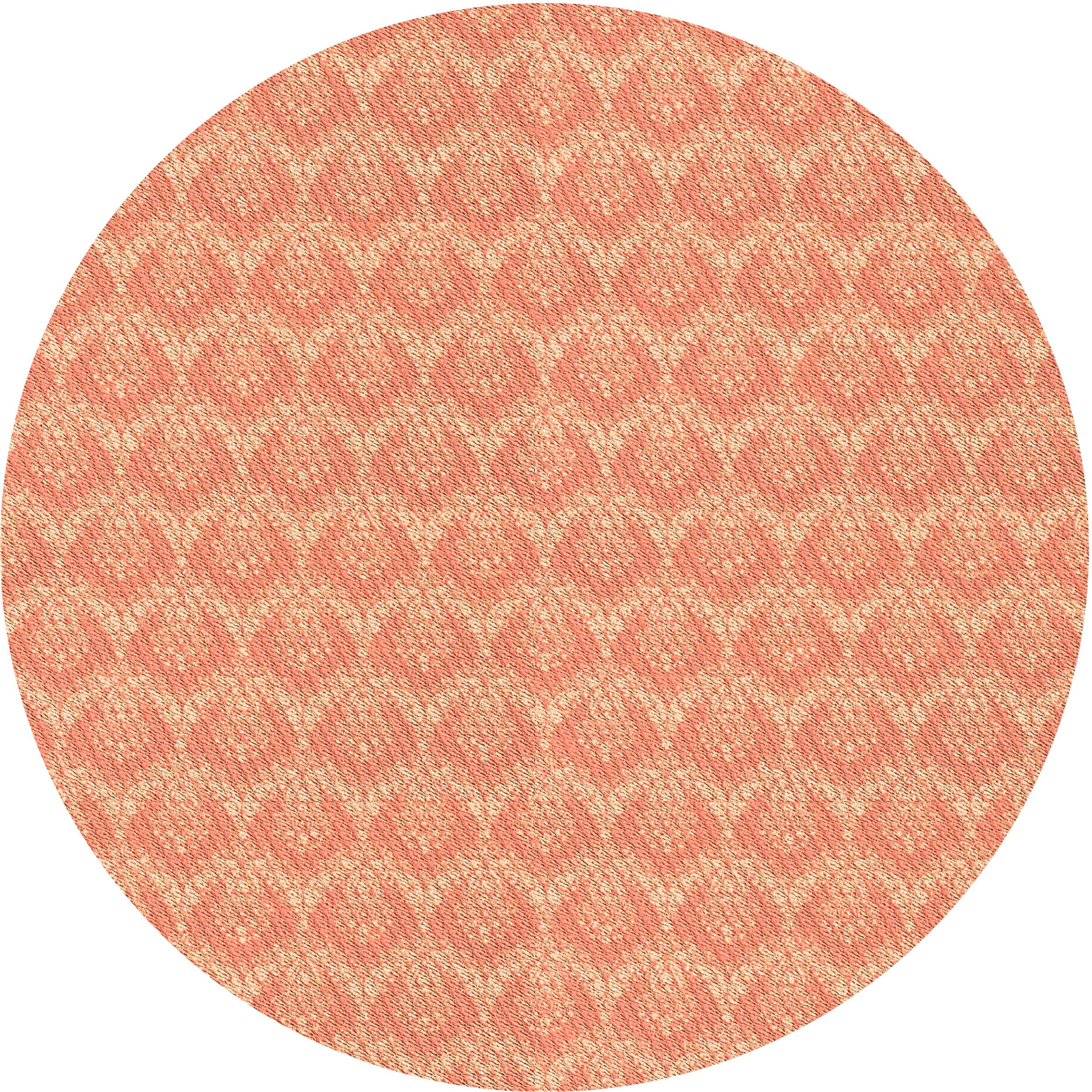 Ahgly Company Indoor Round Patterned Bright Orange Area Rugs, 6' Round ...