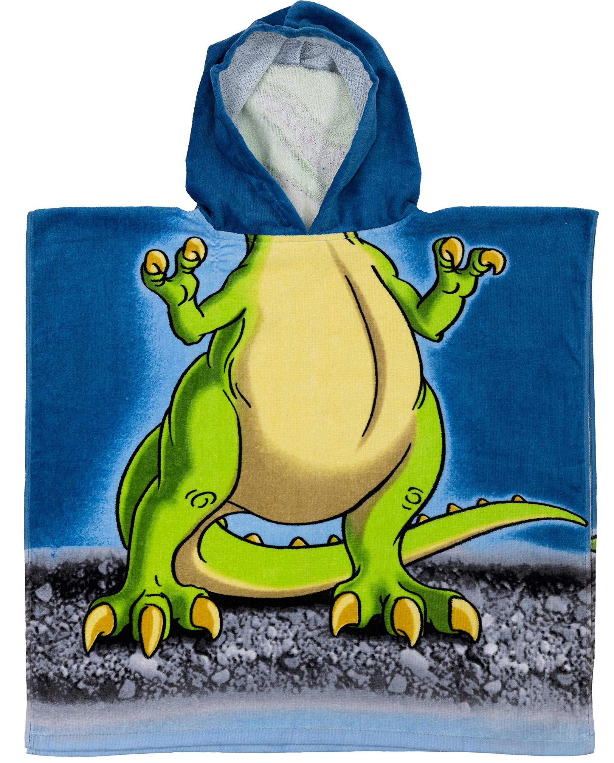 Dawhud Direct Kids Poncho Beach Towels with Hood - T-Rex Hooded Bath ...