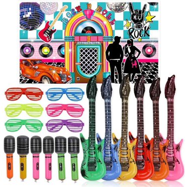 Hegbolke 91Pcs 50s Rock and Roll Birthday Decor - Music Note, Record ...