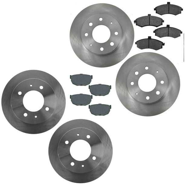 TRQ Front & Rear Posi Ceramic Disc Brake Pads & Rotor Kit for Hyundai ...