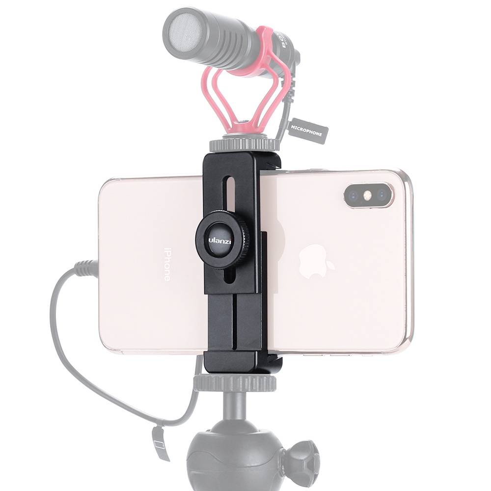 ULANZI ST-02L Smartphone Vlog Phone Mount with Cold Shoe for Microphone ...