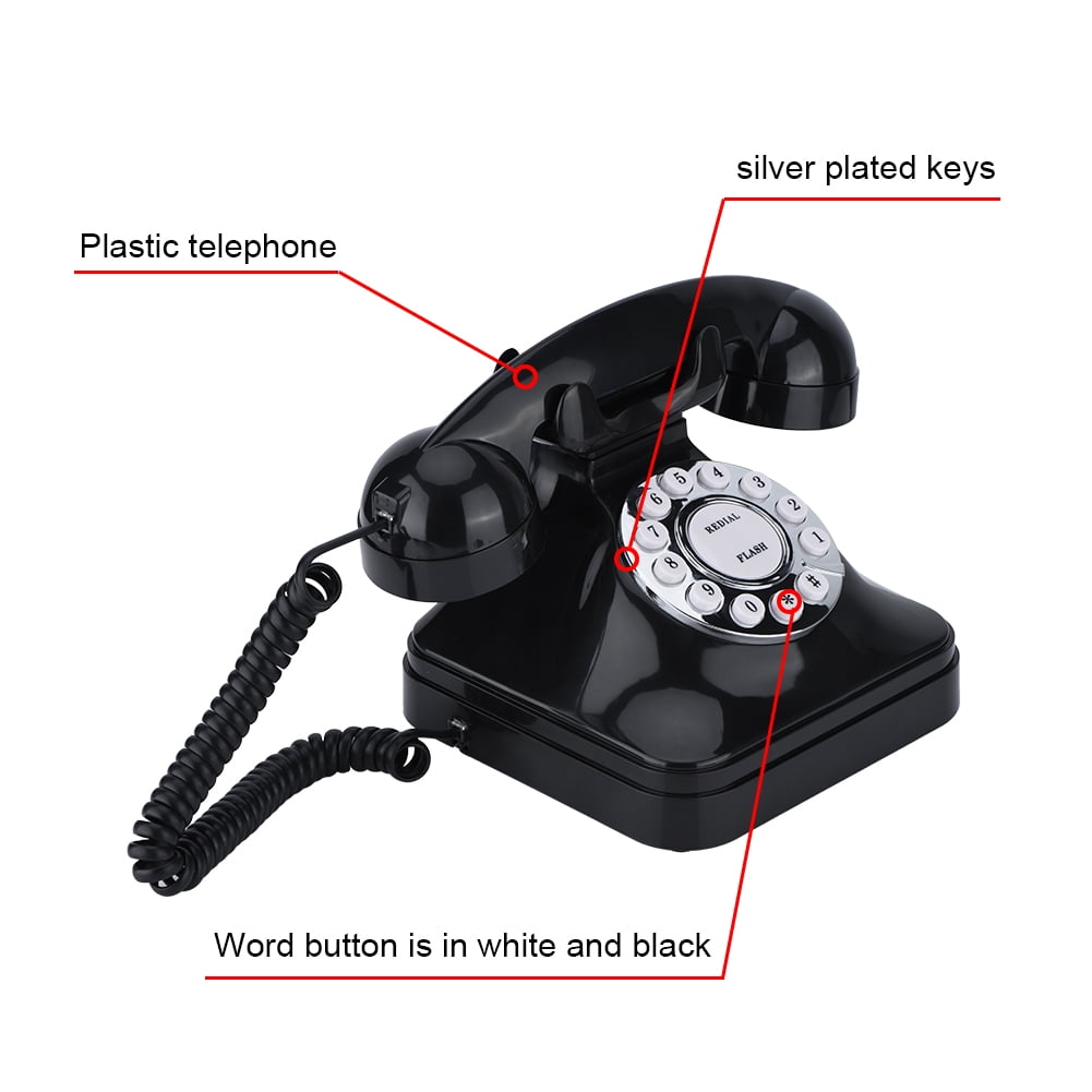 Fdit WX-3011 Vintage Black Multi Function Plastic Home Telephone Retro ...