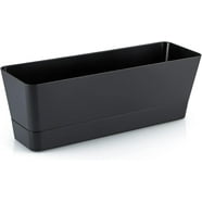 Rugg 25" x 9" x 9" Rectangle Cappuccino Resin and Plastic Window Box ...