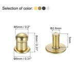 5mm Ball Head Stud Rivets Screw Back, 60Pack Button Nipple Rivet 4 ...