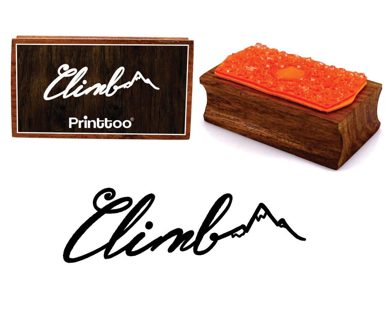 Printtoo Climb Calligraphy Rectangular Wooden Rubber Stamp Block Scrap ...