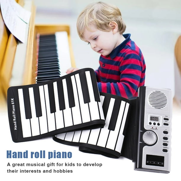 Portable Electronic Hand Roll Piano Flexible Roll up Keyboard Silicone ...