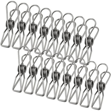 30 Pack Stainless Steel Clothes Pins, Utility Clips Hooks Clothespin ...