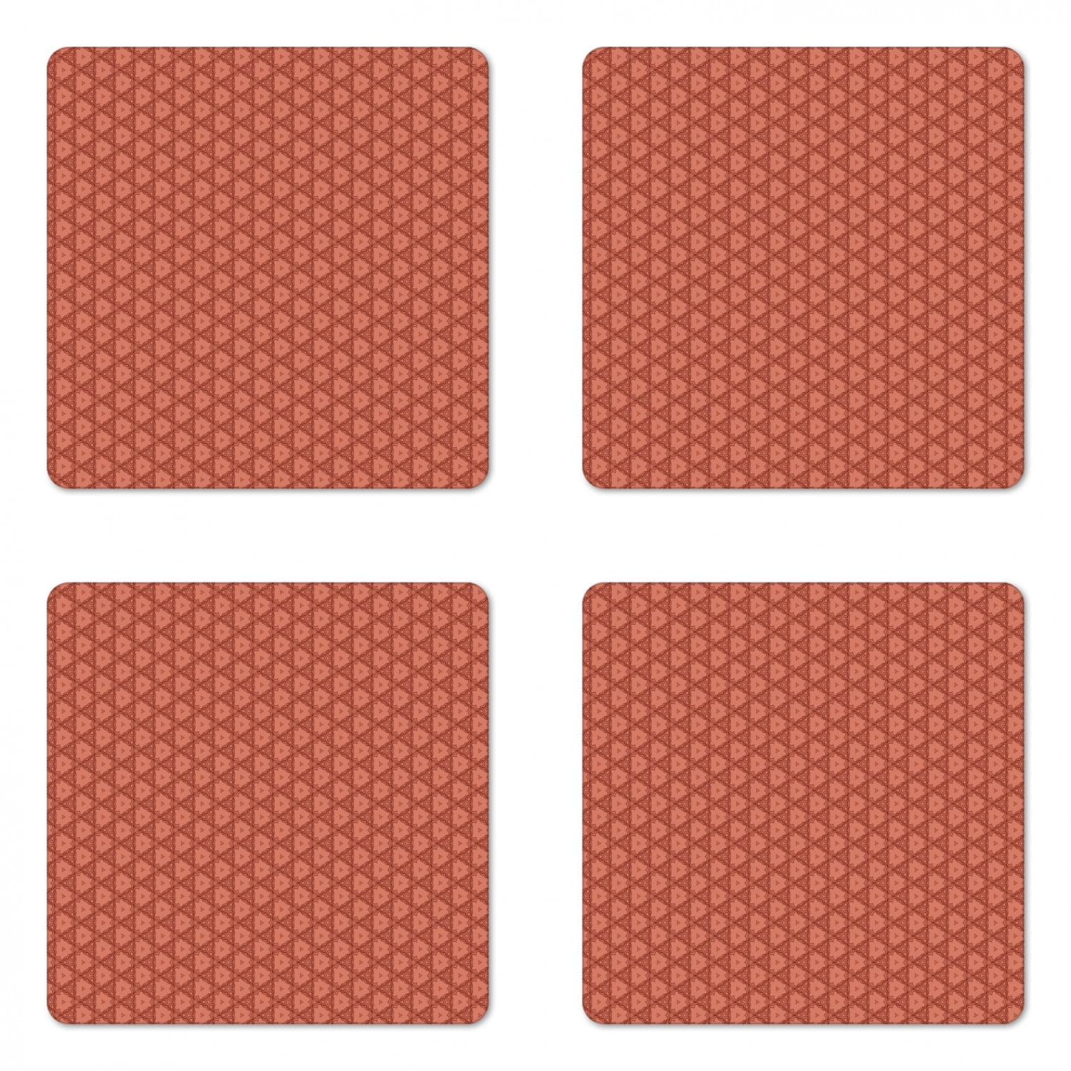 Abstract Coaster Set of 4, Continuous Antique Pattern with Ornamental ...