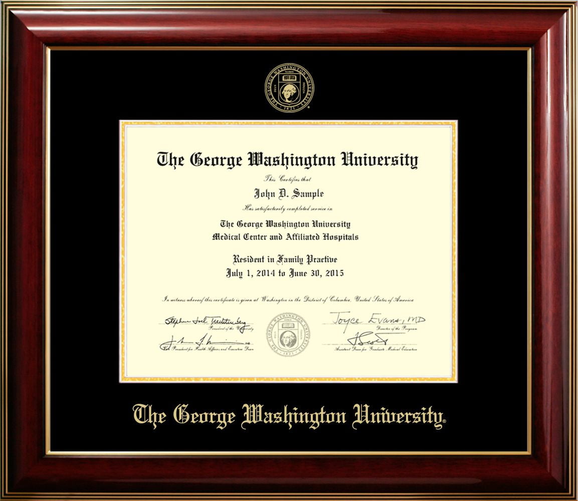 George Washington University Diploma Frame
