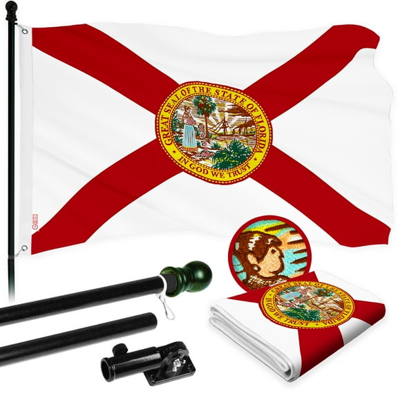 G128 Combo Pack: 5 Ft Tangle Free Aluminum Spinning Flagpole (Silver ...