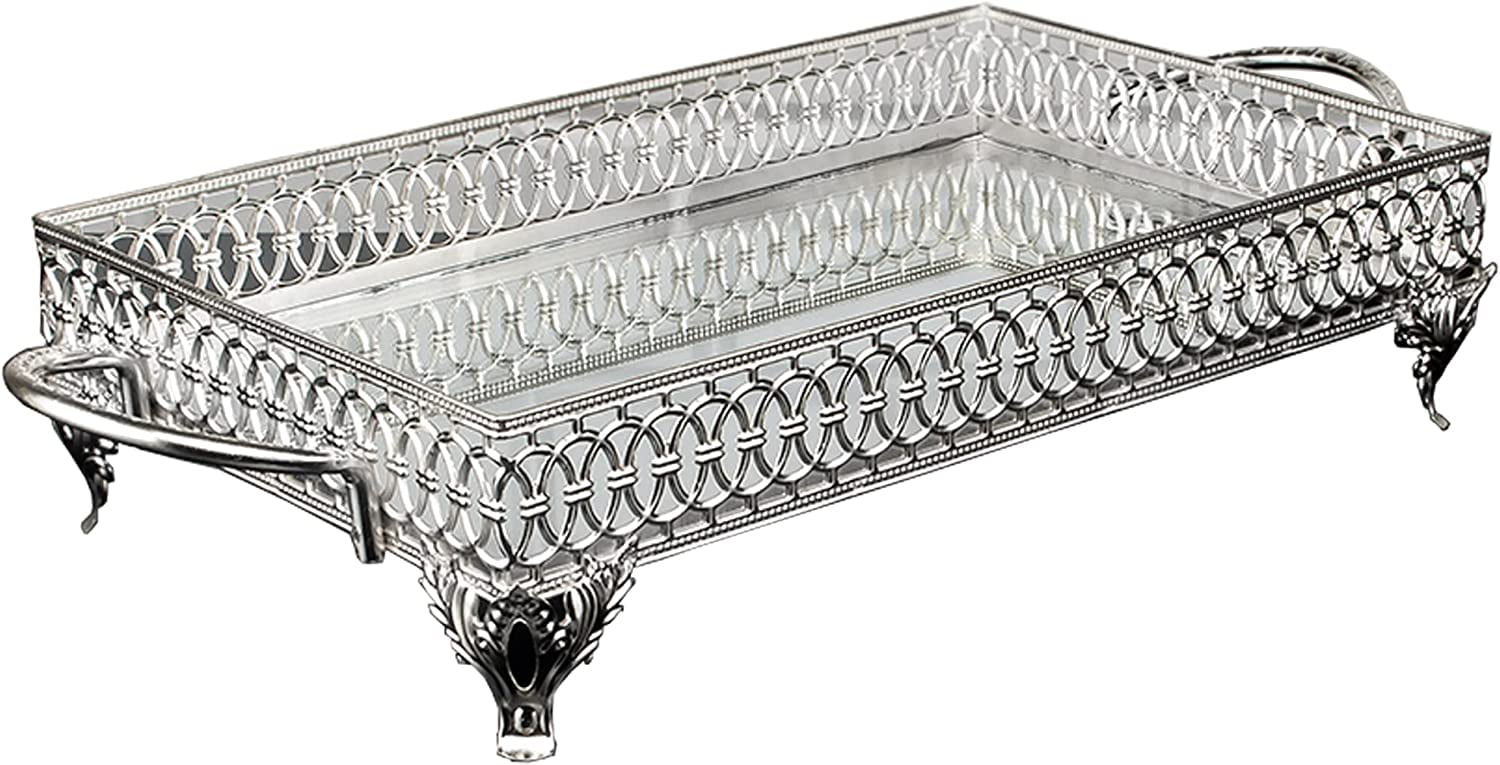 Handmade Mirror Gold Trays with Handles, Decorative Perfume Trays ...