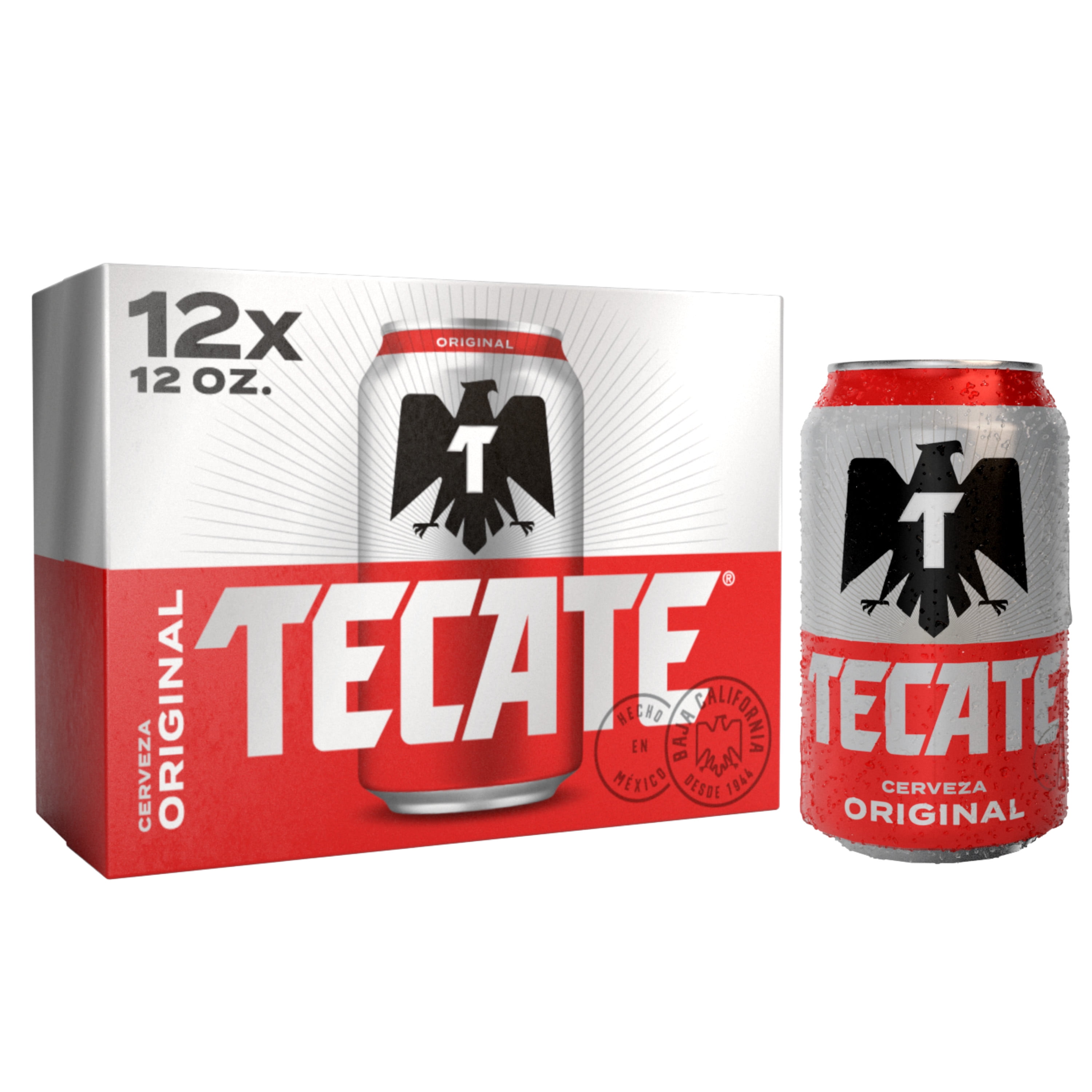 Tecate Mexican Lager Beer, 12pk, 12oz Cans, 4.5% Alcohol by Volume ...
