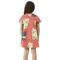BZSMCE Short Sleeve dress Dress Casual Cotton Dresses-Fluffy Puppy Red ...