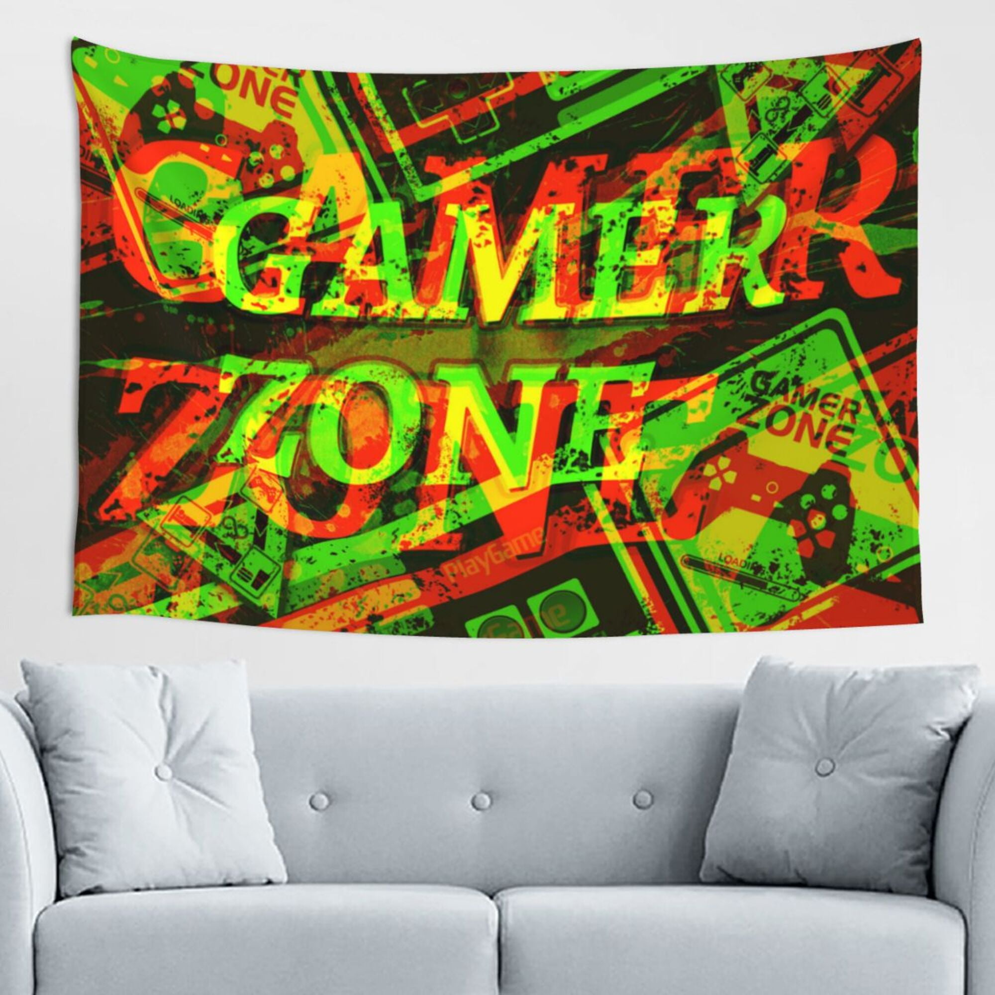 DouZhe Game Controller Gamer Zone Tapestry Modern Wall Hanging ...