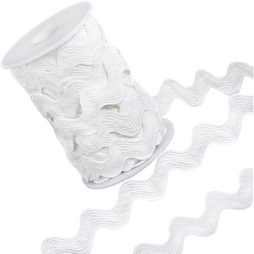 GORGECRAFT 1 Roll 5/8 inch(15mm) White RIC Rac Ribbon 10 Yards Rick ...