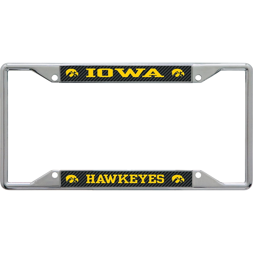Iowa Hawkeyes Metal License Plate Frame - Carbon Fiber - Walmart.com