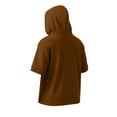 Antinious Men Solid Button Stand Collar Drawstring Pullover Short ...