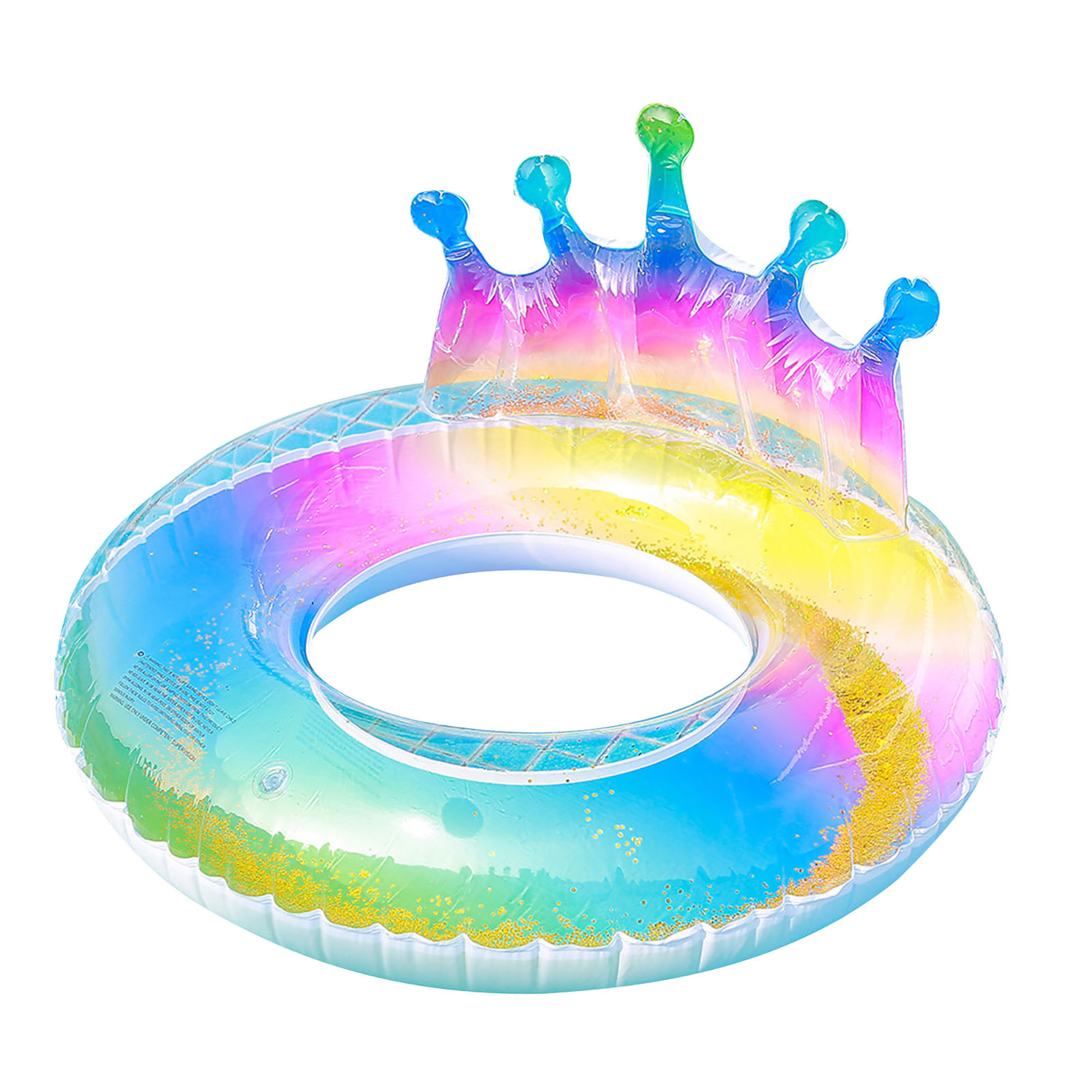 LSFYSZD Crown Swimming Ring with Sequin Decoration, Rainbow Colorful ...