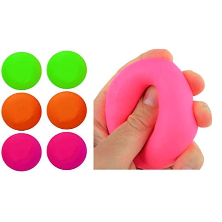 JA-RU Stretchy Balls Stress Relief (Pack of 6) Soft Bounce Stress Ball ...