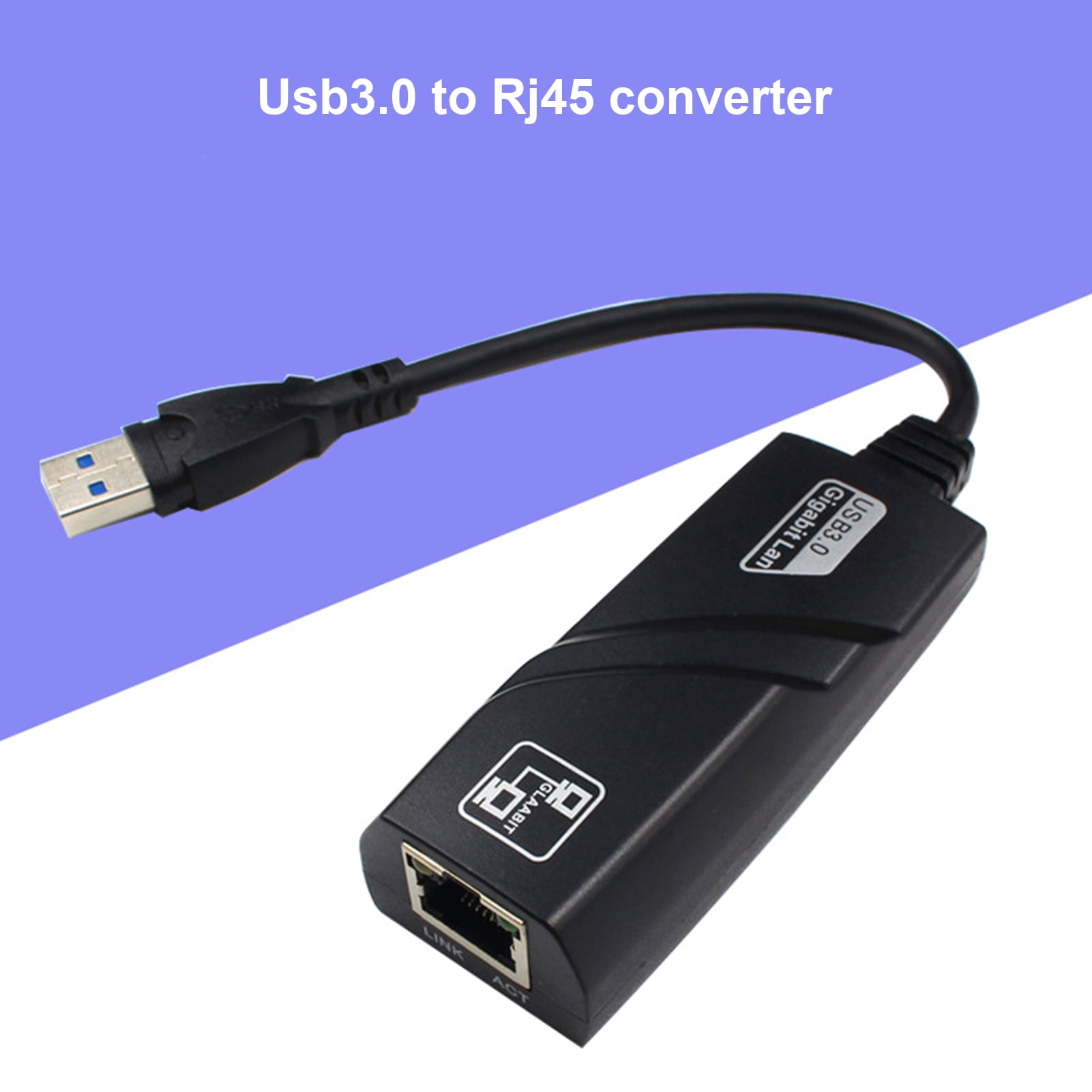 External Network Card, USB 3.0 to RJ45 Gigabit Ethernet 10/100/1000Mbps ...