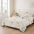 Field Floral 3 Piece Quilt Bedding Set with 2 Pillow Shams, Spring ...