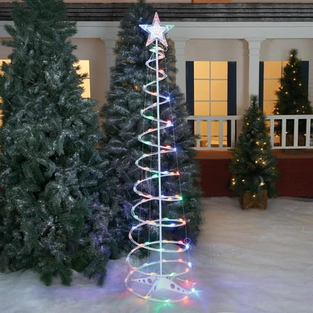 Holiday Time 6 Foot Spiral Tree with LED Multi colored lights - Walmart ...