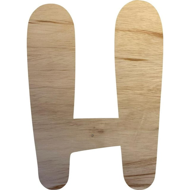 Wood Letter H Craft Shape, Unfinished 20'' Tall Small Kids Wooden ...