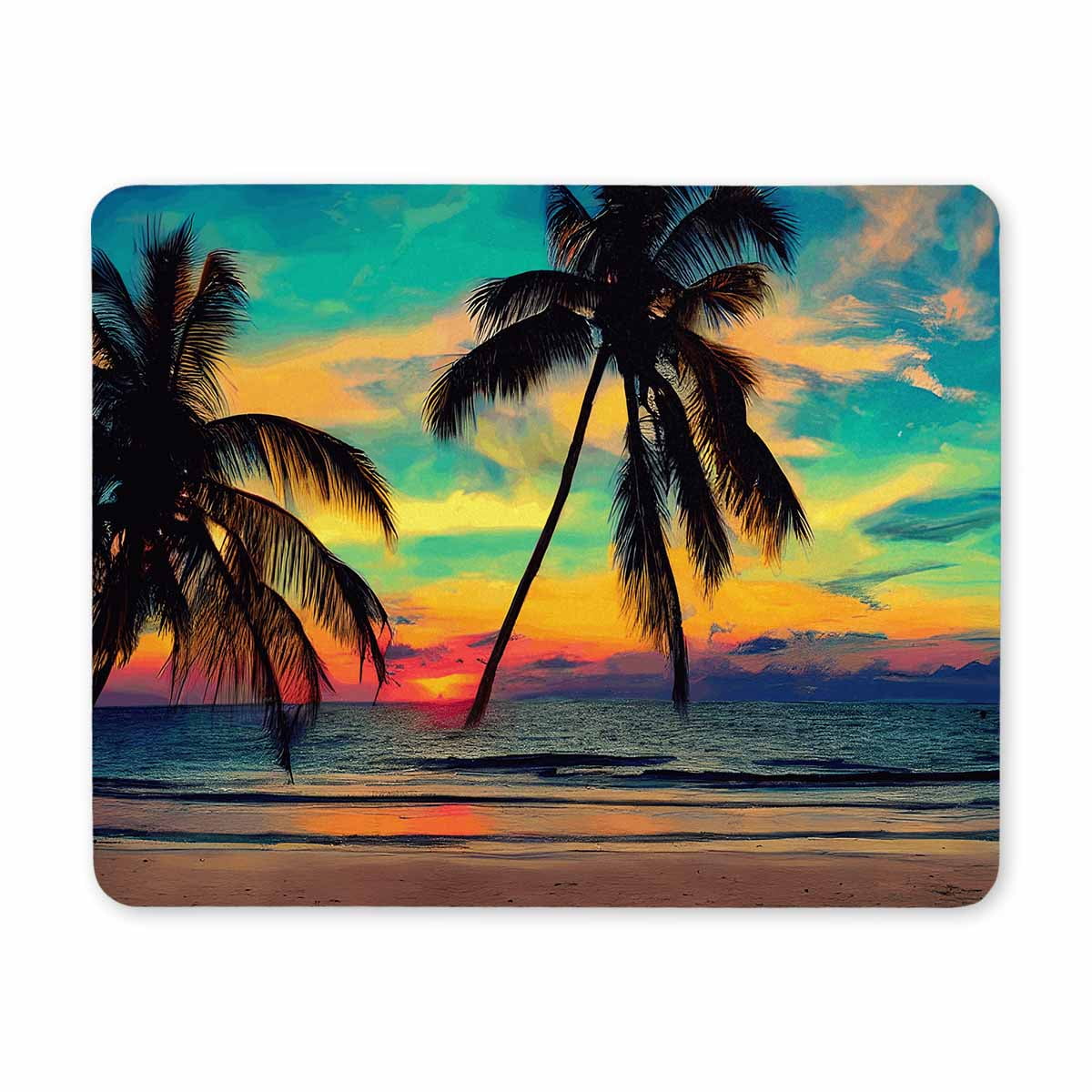 Beautiful Sea Waves Clouds Mouse Pad Mat Non-Slip Rubber Round Mouse ...