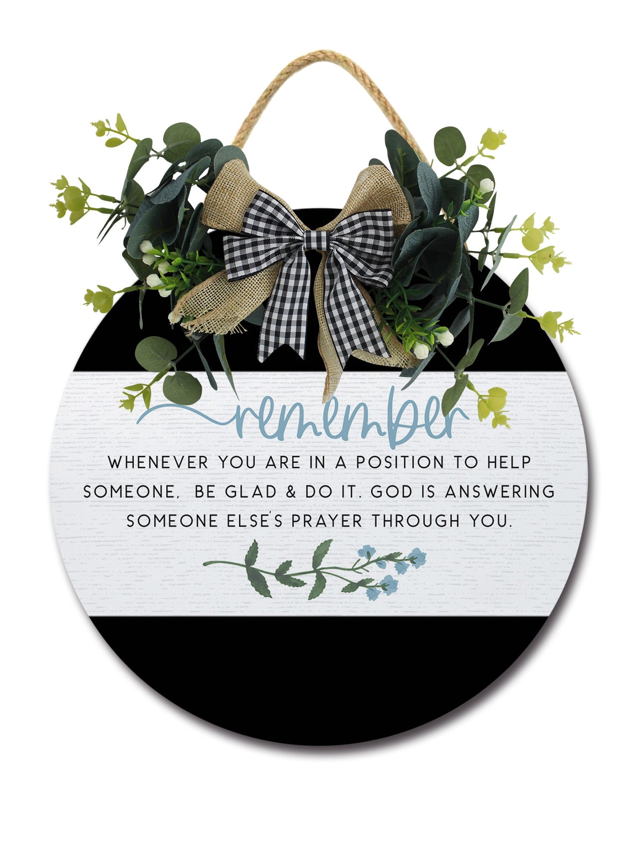 Front Door Porch Decorations Remenber Door Hanging Sign 11 inch Wooden ...