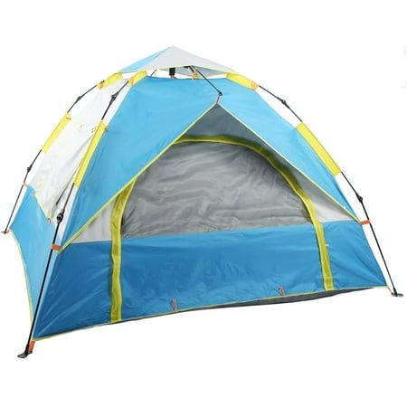 Folding Camping Tent, Portable Family Tent for 3/4 Person, Waterproof ...