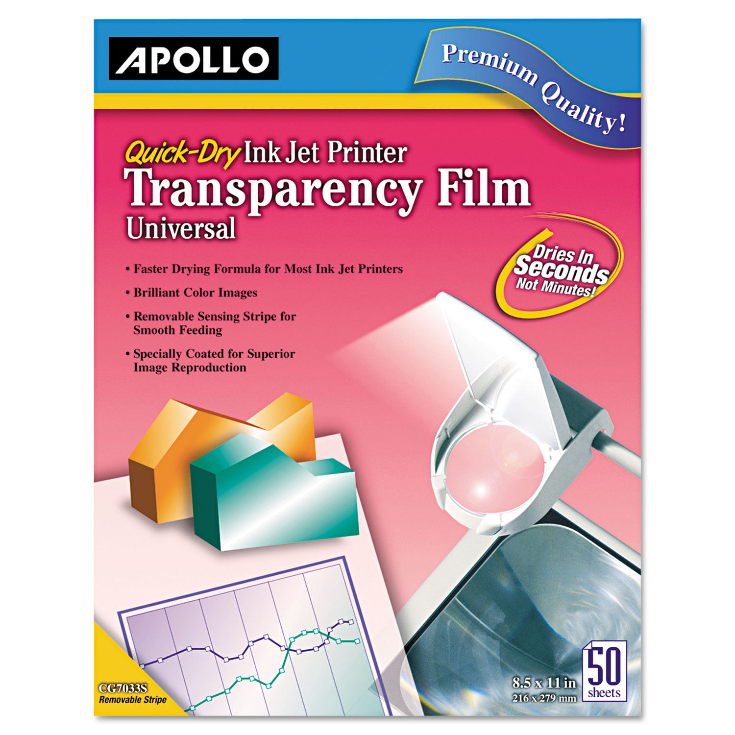 Apollo Inkjet Transparency Film W o Sensing Stripe Letter Clear 50 Box Apollo Inkjet Transparency Film W o Sensing Stripe Letter Clear 50 Box