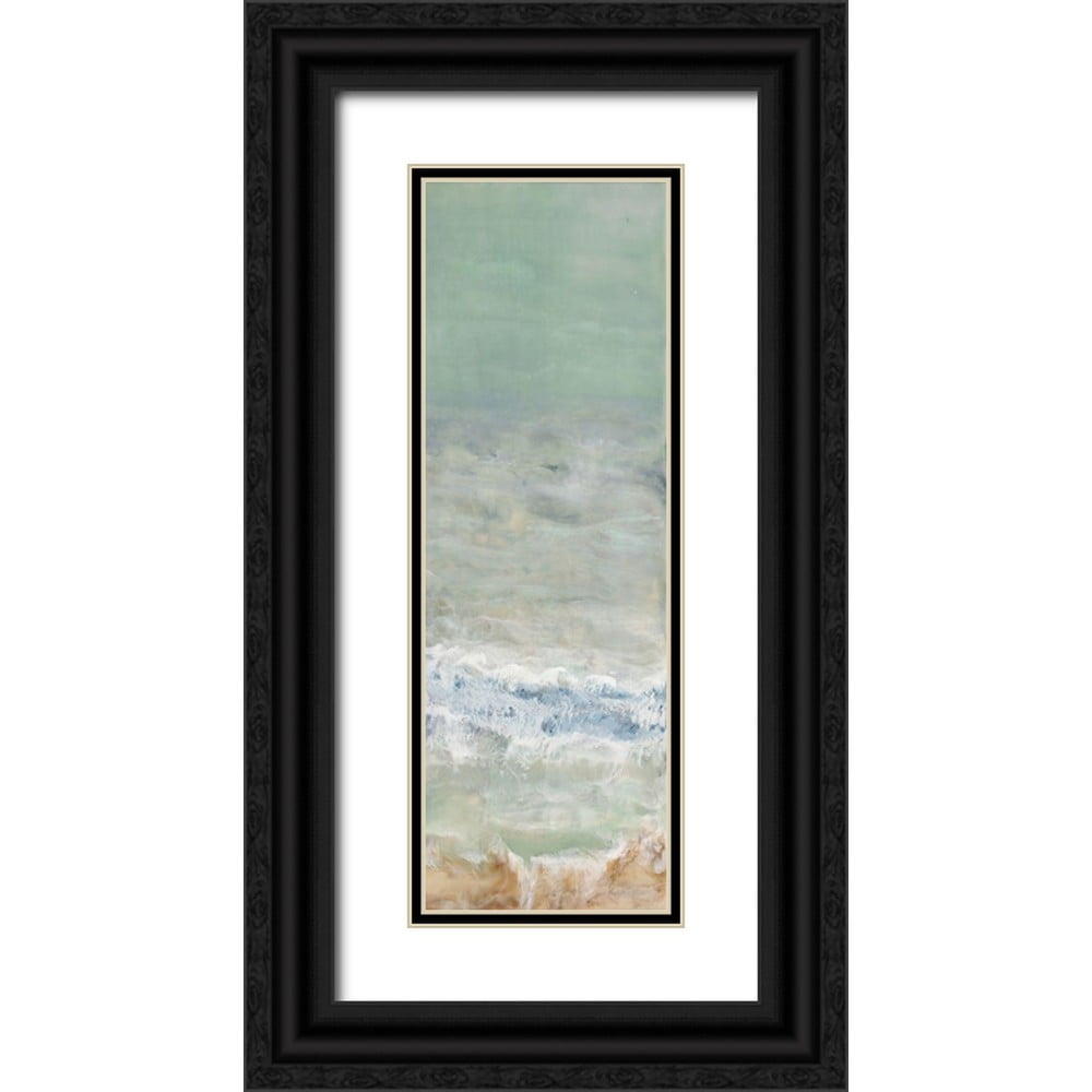 Shanti, Shima 13x32 Black Ornate Wood Framed with Double Matting Museum ...