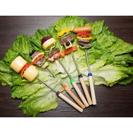 8Pcs Marshmallow Roasting Sticks, Hot Dog Wiener Roasting Sticks 11.8''-32" Stainless Steel ...