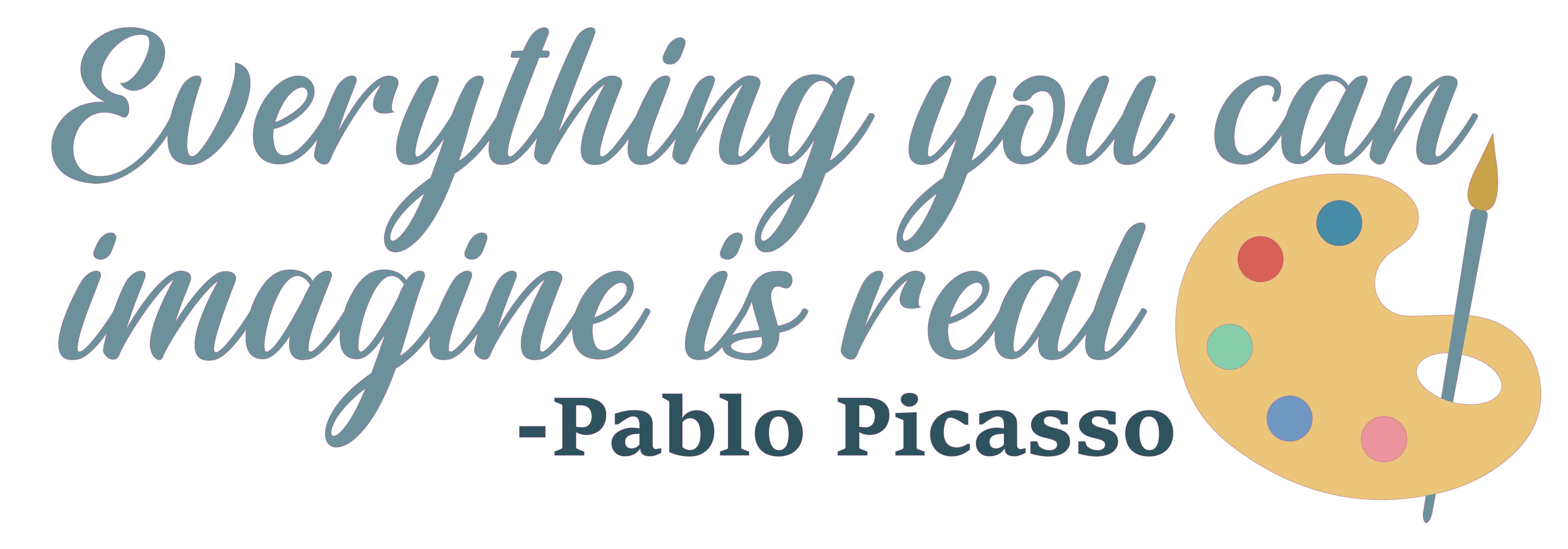 Everything You Can Imagine is Real Simple Art Design Banner with ...