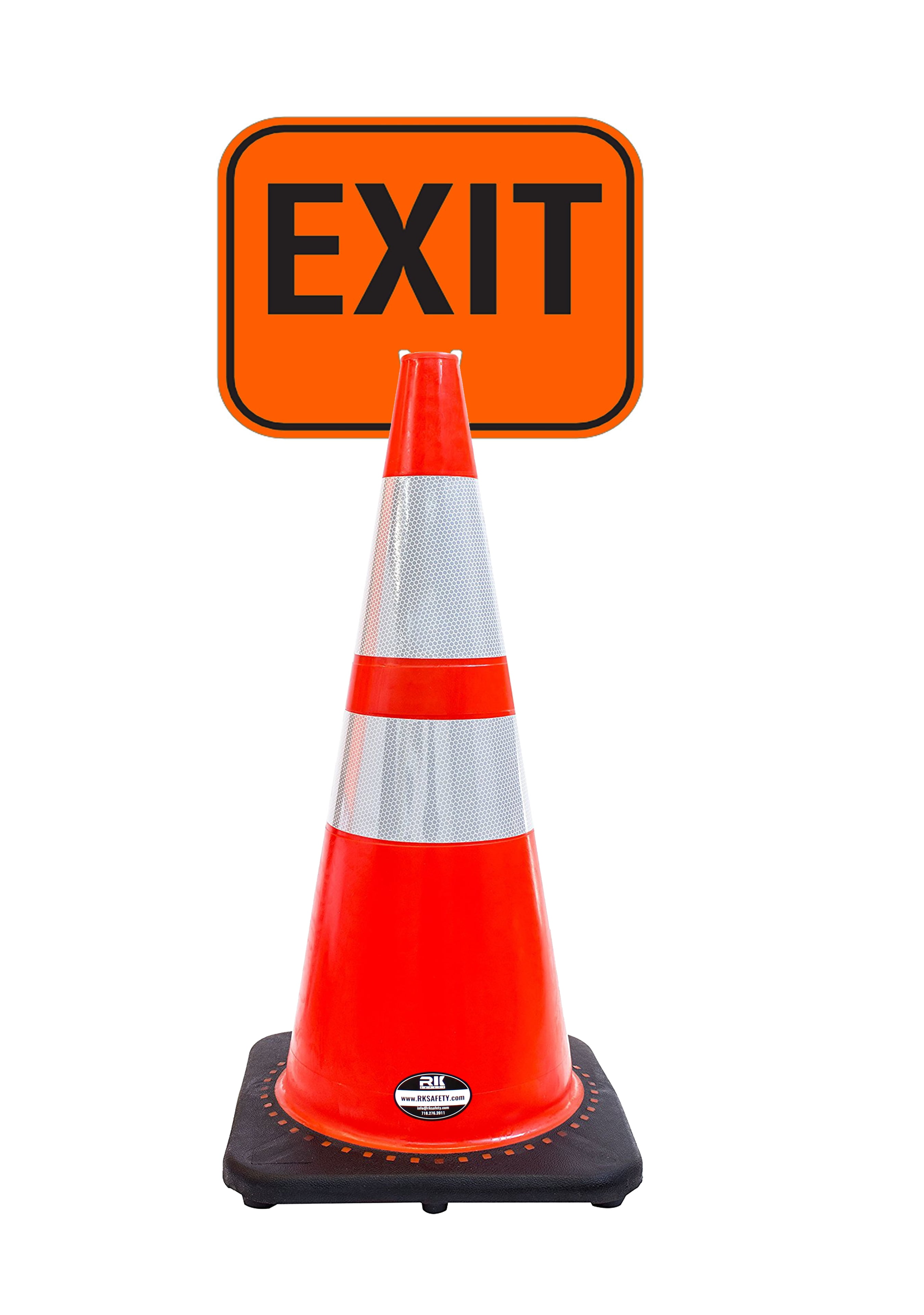 RK-Safety 28" Orange Cone, Black base With Two Reflective Tape, Plus ...