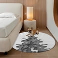 4ft Round Rug Grey Christmas Tree Area Rugs for Living Room Bedroom ...