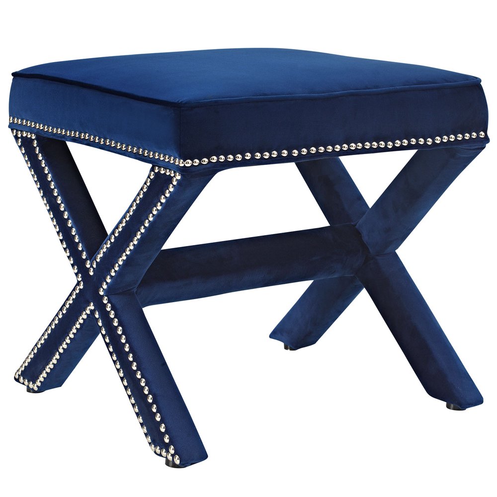 Modern Contemporary Urban Design Bedroom Living Room Bench, Navy Blue ...