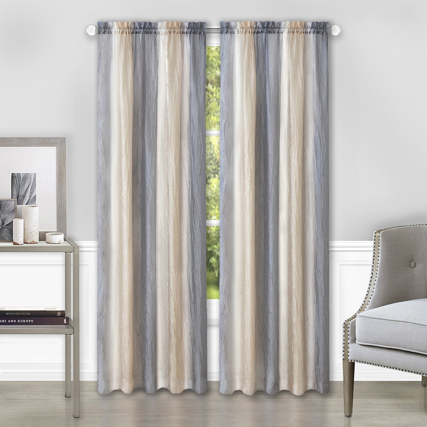 Woven Trends Window Curtains, Modern Semi-Sheer Window Curtain Drape ...